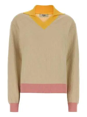 Fendi Cotton Blend Polo Shirt - Brown
