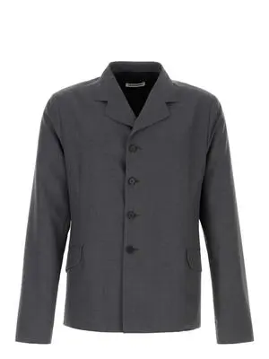 JIL SANDER Dark Grey Wool Blazer - Gray