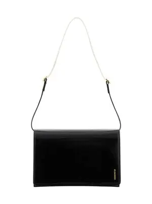 JIL SANDER Leather Small File Shoulder Bag - Black