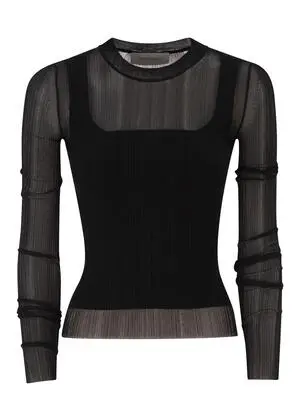 Sportmax Trompe L'oeil Viscose Jumper - Black