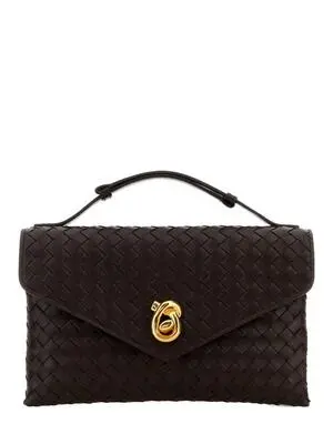 Bottega Veneta Dark Leather Knot Lock Handbag - Brown