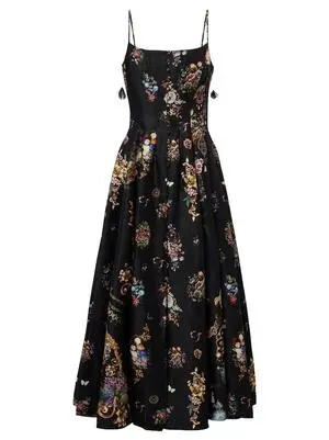 CAMILLA Floral Linen And Silk Maxi Dress