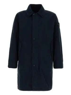 Stone Island STONE ISLAND Polyester Blend Trench Coat Blue