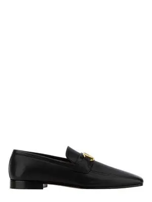 Valentino Garavani Leather Vlogo Signature Loafers - Black