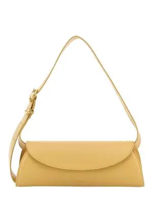 JIL SANDER Leather Small Cannolo Shoulder Bag - Yellow