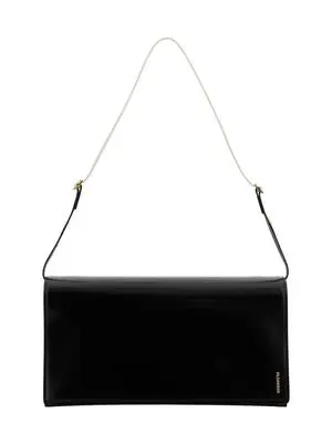 JIL SANDER Leather Medium File Shoulder Bag - Black