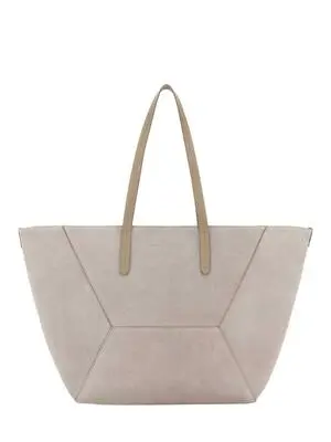 Brunello Cucinelli BRUNELLO CUCINELLI Suede Shopper Tote Gray