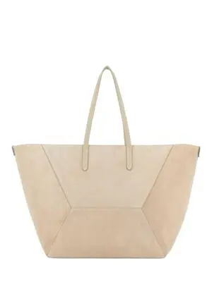 Brunello Cucinelli Brunello Cucinelli Women Sand Suede Shopping Bag Brown