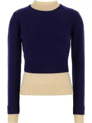 JIL SANDER Wool Blend Sweater - Blue