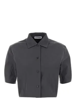 JIL SANDER Jil Sander Women Dark Grey Poplin Shirt Gray