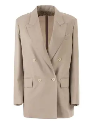 Max Mara Mitico Wool, Mohair, And Silk Double-breasted Blazer - Cream