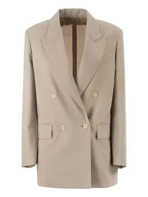Max Mara Mitico Wool, Mohair, And Silk Double-breasted Blazer - Cream