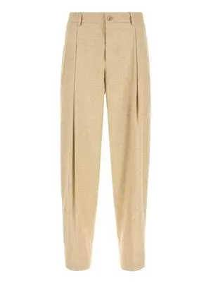 Dolce & Gabbana Sand Tweed Wide-leg Pant - Brown