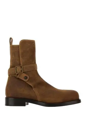 Burberry Suede Ledges Ankle Boots - Brown