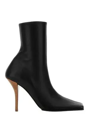 Alaïa Leather Ankle Boots - Black