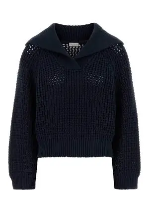 Brunello Cucinelli Cotton Blend Sweater - Blue