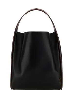 JIL SANDER Jil Sander Women Black Leather Pivot Bucket Bag Black