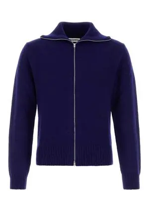 JIL SANDER Wool Blend Cardigan - Blue
