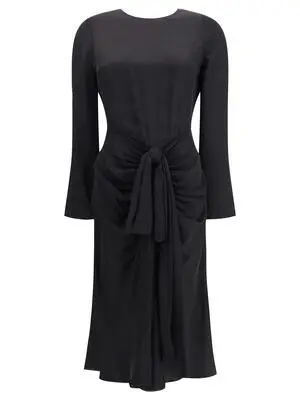 Alaïa Draped Viscose Dress - Black