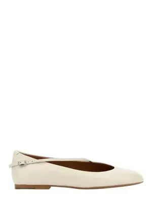 JIL SANDER Jil Sander Women White Leather Elyss Ballerinas White