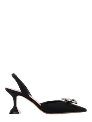 AMINA MUADDI Amina Muaddi Women Black Satin Rosie Pumps