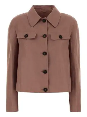 Brunello Cucinelli Antiqued Linen Jacket - Pink