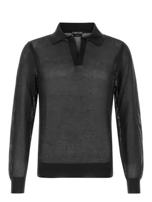 TOM FORD Mesh Polo Shirt - Black