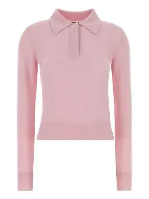 JIL SANDER Wool Polo Shirt - Pink