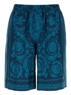 Versace Printed Silk Bermuda Shorts - Multicolor