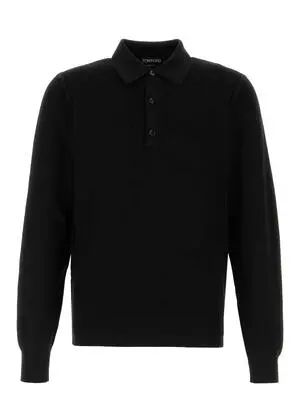 TOM FORD Silk Blend Polo Shirt - Black