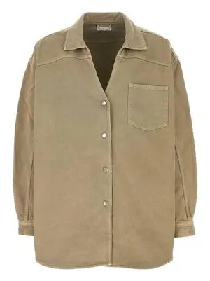 1989 STUDIO Army Denim Oversize Shirt - Green