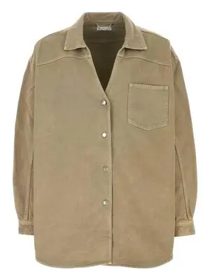 1989 STUDIO Army Denim Oversize Shirt - Green