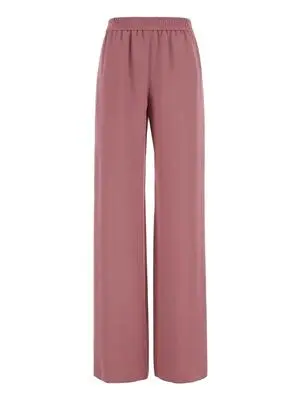 VALENTINO Valentino Garavani Women Antiqued Pink Silk Wide-Leg Pant