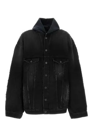 Balenciaga Two-tone Denim And Jersey Jacket - Multicolor