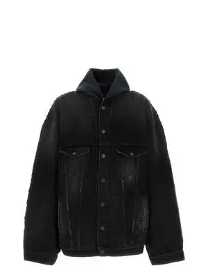 Balenciaga Two-tone Denim And Jersey Jacket - Multicolor