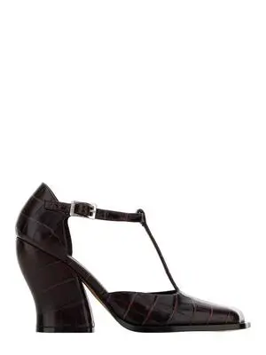 Loewe Burgundy Leather Onda Pumps - Red
