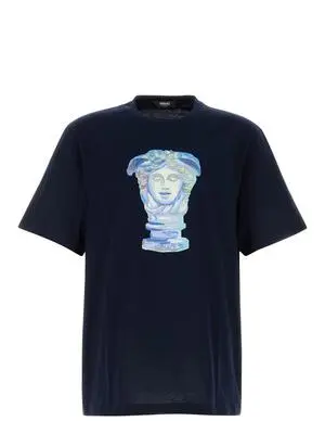 Versace T-shirt Compact Cotton Jersey Fabric + Medusa Gall - Multicolor