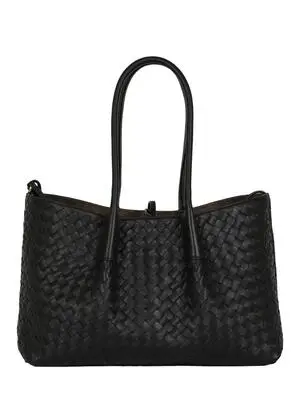Bottega Veneta Pinacoteca Medium Woven Leather Bag - Black