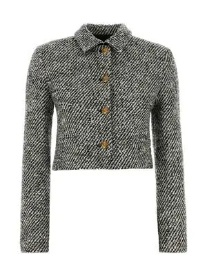 Versace Informal Jacket Responsible Bicolour Wool Boucle - Multicolor