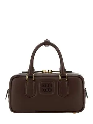 Miu Miu Leather Arcadie Handbag - Brown