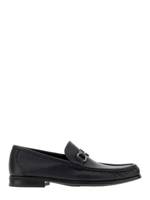 FERRAGAMO Leather Grandioso Loafers - Black