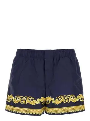 Versace Navy Polyester Swimming Shorts - Blue