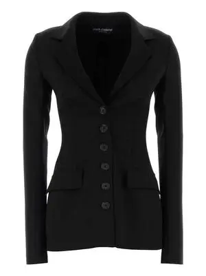 Dolce & Gabbana Stretch Wool Blazer - Black