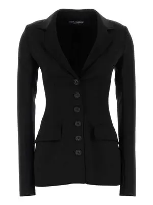 Dolce & Gabbana Stretch Wool Blazer - Black