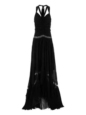 Blumarine Georgette Long Dress - Black