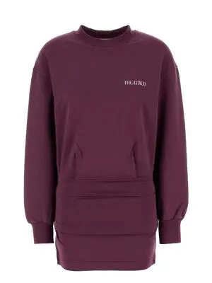 Attico Stretch Cotton Mini Dress - Purple