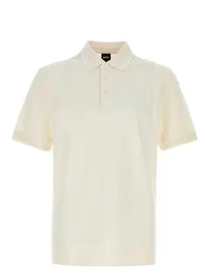 BOSS Ivory Piquet Polo Shirt - White