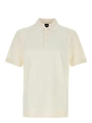 BOSS Ivory Piquet Polo Shirt - White