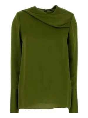 TOM FORD Silk Satin Blouse - Green