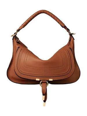 Chloé Small Marcie Shoulder Bag In Clay Brown Soft Leather - Multicolor